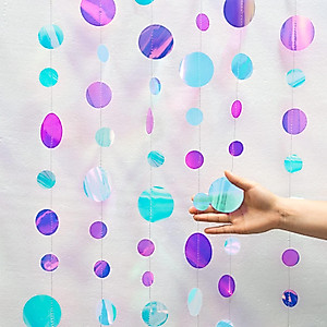 Cheerland Iridescent Mermaid Party Decorations Rose Purple Bubble Garland Hanging Streamer Backdrop Under The Sea Birthday Party Girls Bday Decor Bridal Baby Shower Party Supplies