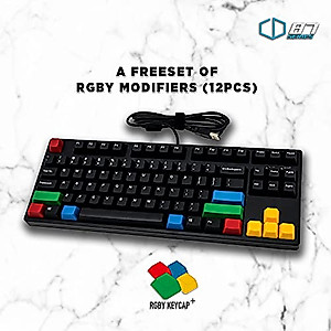 ikbc CD87 V2 Ergonomic Mechanical Keyboard with Cherry MX Red Switch for Windows and Mac, Tenkeyless Keyboard Upgraded with Mistel PBT Double Shot Keycaps for Desktop and Laptop, Solid Build Quality