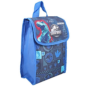 Jurassic World Backpack and Lunch Box Set - Jurassic World Backpack Kids, Jurassic World Lunch Box, Water Bottle, Keychain, Stickers, More | Jurassic World Backpack with Lunch Box