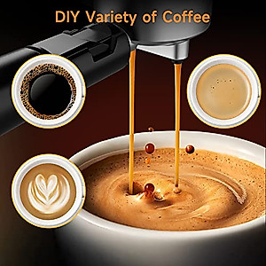 Kwister Espresso Machine 15 Bar, Espresso and Cappuccino Machine with Milk Frother, Espresso Maker with Steamer, Digital Touch Screen Coffee Machine with 50 oz Water Tank