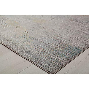 CosmoLiving by Cosmopolitan Melyna MA15A Revere Pewter Contemporary Abstract Area Rug, 8'0"X10'0"