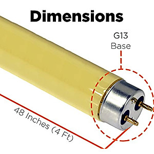 GoodBulb 32-Watt Screen Room Gold Fluorescent Tubes | T8 Shape G13 Base | Gold Light Color | Screening Rooms for Print | Pack of 2 Bulbs