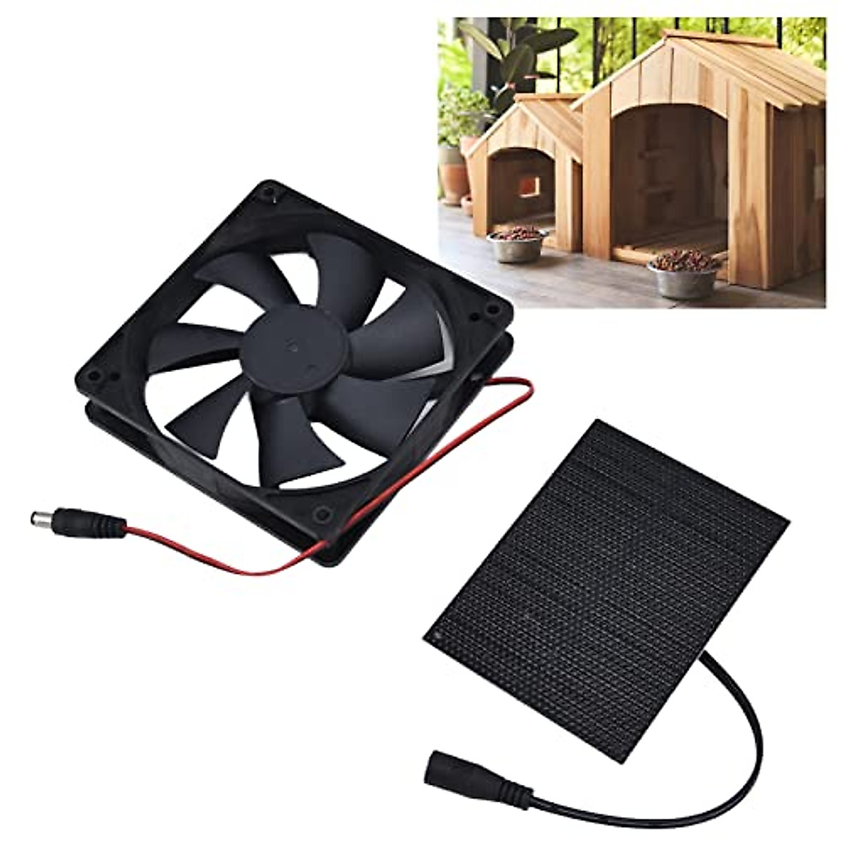 Aqur2020 3w Solar Panel Fan, Solar Panel Powered Fan Mini Ventilator for Chicken Coops Greenhouses Sheds Pet Houses