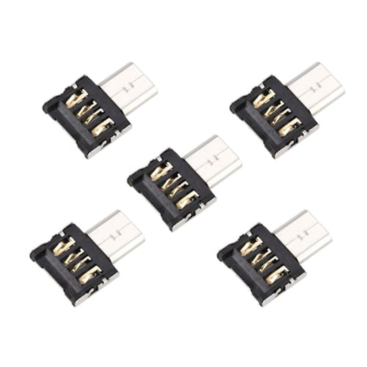 chenyang 5 Pack Micro USB OTG Adapter Micro USB Male to USB 2.0 Female Ultra Mini Size Connector Adapter