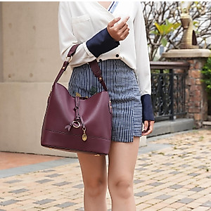 MKF Collection Shoulder Bag for Women, Vegan Leather Crossbody Top Handle Messenger Purse