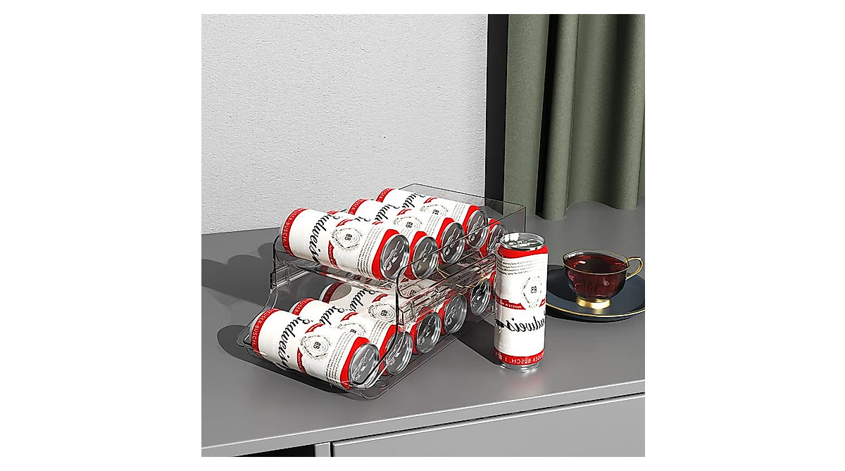 2-layer Auto Rolling Down Soda beer Can Storage Box,Upgrade 2-Layers ...