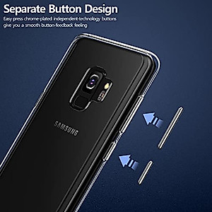 Rayboen for Samsung Galaxy S9 Case Crystal Clear Non-Slip Shockproof Protective Cover Hard PC Back & Soft TPU Frame Slim Sumsung Galaxy S9 Phone Case