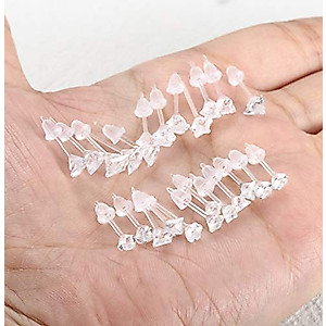 Jstyle 12Pairs Clear Plastic Stud Earrings for Women Acrylic Post Star Heart Rhinestone Ear Studs Piercing Retainers