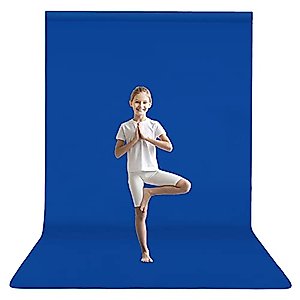 Blue Backgrounds for Photography, 5 x 7 ft Polyester Chromakey Backdrop Cloth, Collapsible Solid Color Background for Photo Shooting, Streaming Live, Video Studio