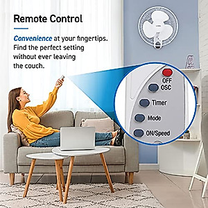 Commercial Cool 16 inch Wall Fan with Remote, White (CCFWR16W)