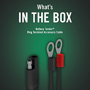 Battery Tender Ring Terminal Harness Accessory Cable - 18 inch Cord Adapter with SAE Quick Disconnect - Easy Quick Convenient for Motorcycles, Cars, ATVs and More - 081-0069-6