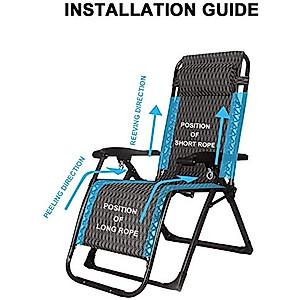 JS&Walk Leisure Chair Fabric Cloth Replacement Kits with Tessforest Cloth and Cord Laces Universal for Zero Gravity Chairs, Patio Bench Lounge Couch, Garden Folding Chair (Gray Rhombus)