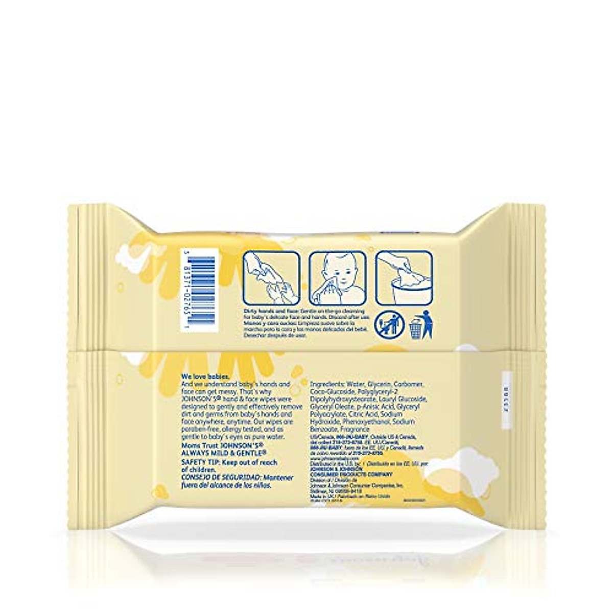 Johnson's Baby Hand and Face Wipes, 25-Count