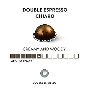 Nespresso Capsules VertuoLine, Stormio, Dark Roast Coffee, 30 Count Coffee Pods, Brews 7.8oz & Capsules VertuoLine, Double Espresso Chiaro,Medium Roast Espresso Coffee, Coffee Pods, 30 Count