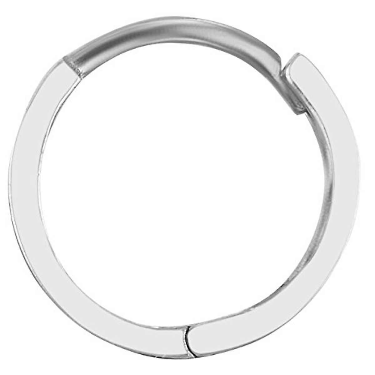 14k REAL White Gold 2mm Thickness Huggie Earrings (11 x 11 mm)