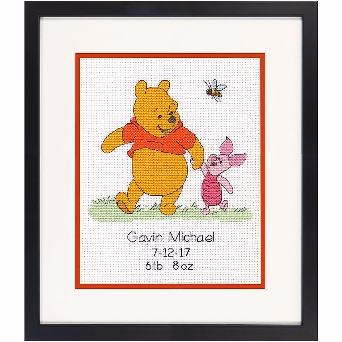Dimensions 70-35357 Disney Winnie The Pooh Birth Record Counted Cross Stitch Kit, Winnie The Pooh Cross Stitch, 8" x 10"