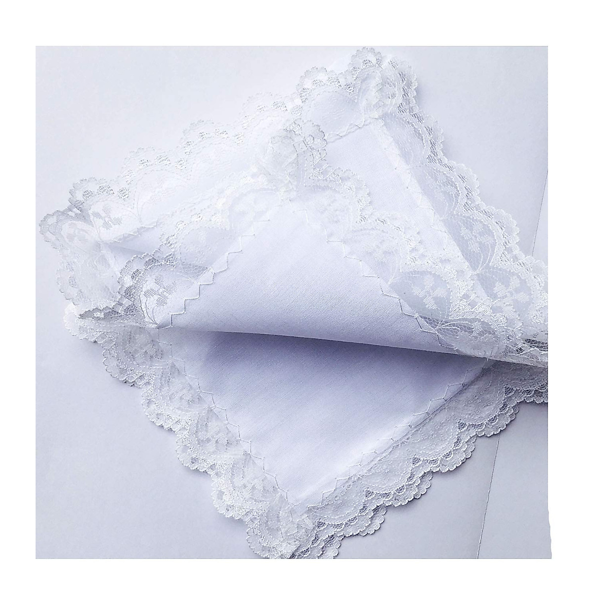 Lace Cotton White Handkerchiefs Perfect Wedding Bulk