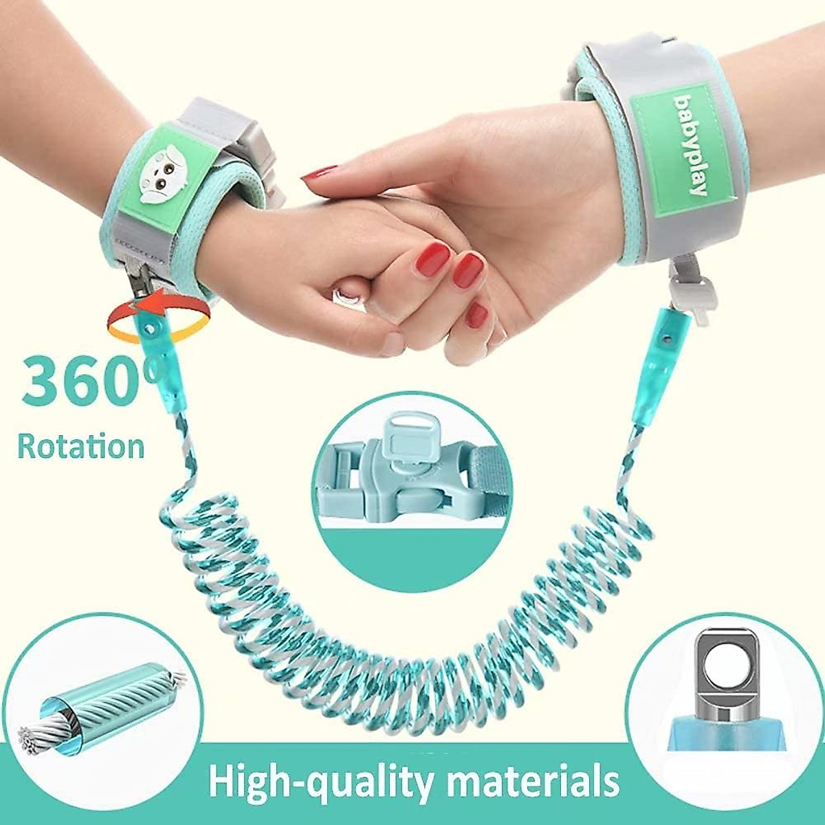 Dream Roca Baby Anti-Lost Belt,1PCS 2m Child Baby Toddler Reins Safety Strap Leash Walking Hand Belt Elastic Wire Rope Fluorescent and Security Lock Travelling Helper,for Toddlers Kids Children