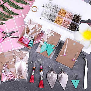 Earring Hooks, Audab 1400pcs Earring Making Kit with 200pcs Ear Ring Hooks, 1000pcs Jump Rings, 200pcs Earring Backs and Jewelry Pliers for Jewelry Making Supplies Earring Findings