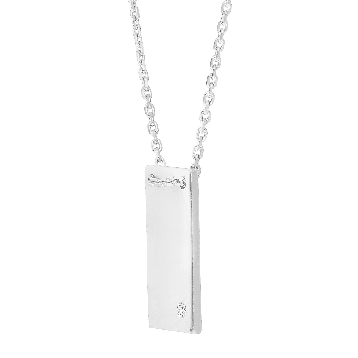 Silpada 'Shine Bright' Rectangular Pendant with Cubic Zirconia in Sterling Silver, 16" + 2"