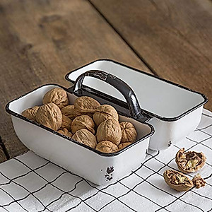 CTW Home Collection Two Bin Farm Caddy Kitchen Supplies, 7.5 inches W x 7.5 inches D x 4.25 inches T, White