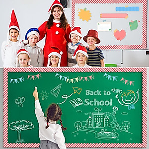 Christmas Candy Cane Border 68.9 Feet Bulletin Board Border Butterflies Flowers Bee Space Inspirational Cute Border for Classroom Bulletin Boards Chalkboard Wall Decor