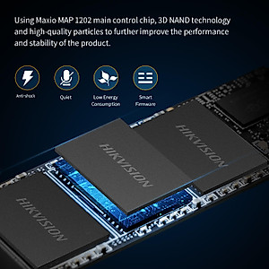 Hikvision E3000 Internal NVMe PCIe M.2 SSD 512GB, Internal Solid State Drive, Gen 3x4, 2280, 3D NAND Flash Memory, Up to 3500MB/s Read Speed