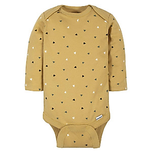 Gerber Baby Boys' 6-Pack Long-Sleeve Onesies Bodysuit, Tiger Green, 6-9 Months