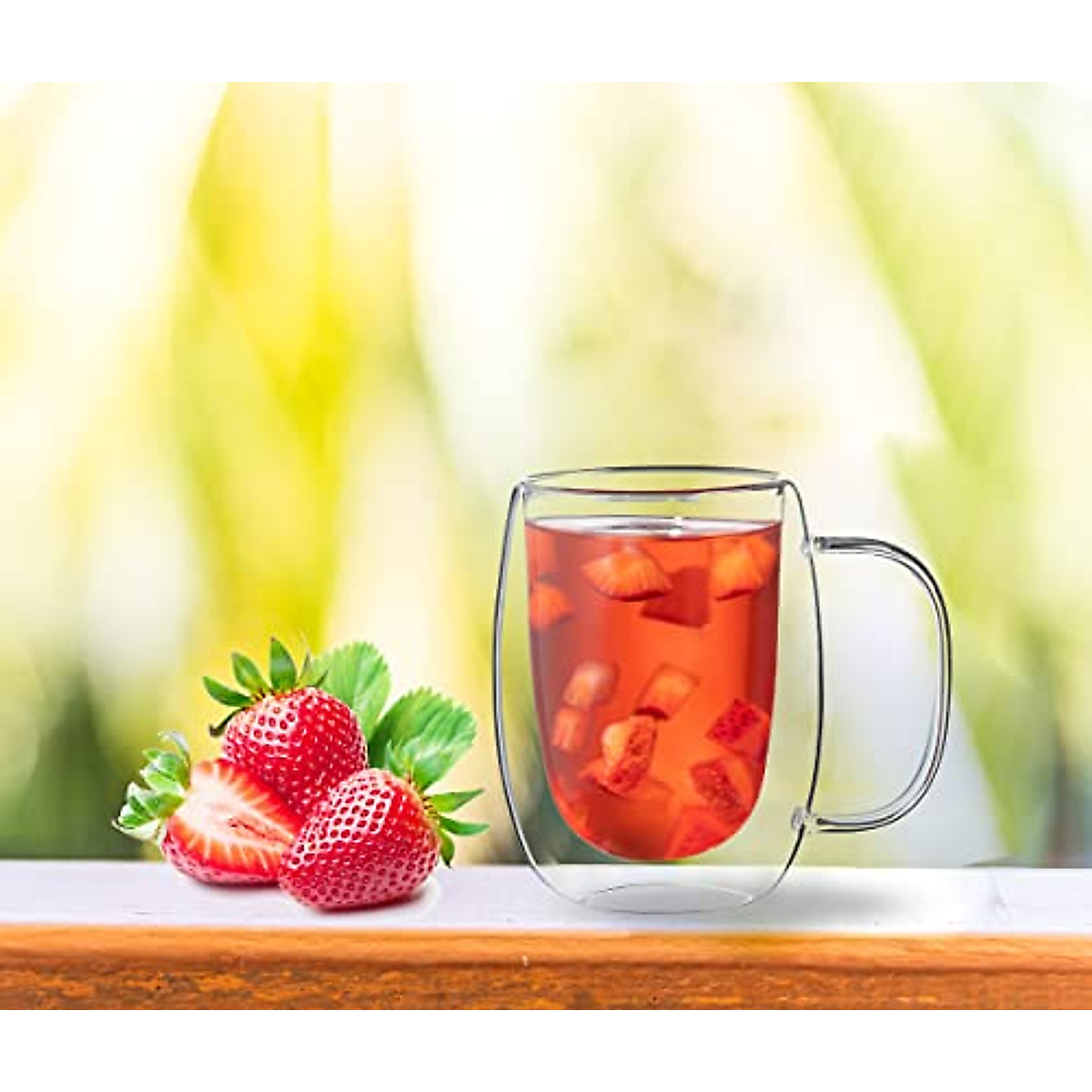 Double Wall Glass Coffee Mugs – 2-Pack 12oz Large Coffee Mugs with Handles – Glass Coffee Cups for Cappuccino, Latte, Tea, Hot Beverages – Lead-Free Borosilicate Double Insulated Coffee Mugs