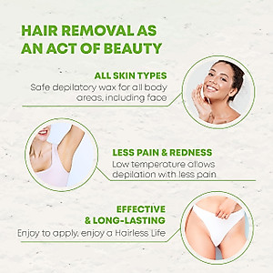 Natural Wax Roll-On Waxing Cartridge – Natural 100% Organic Wax Roller - Does Not Leave Residues - Hair Removal Roller Wax (Pack of 3)