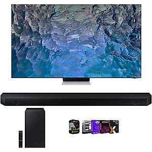 SAMSUNG QN65QN900B 65 Inch Neo QLED 8K Smart TV Bundle HW-Q600B 3.1.2ch Soundbar, Tech Smart USA Audio Entertainment Essentials Bundle & 2 YR CPS Enhanced Protection Pack