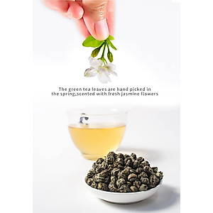 TIAN HU SHAN Jasmine Tea Jasmine Dragon Pearls Green Tea Loose Leaf 4oz (114g) Tin