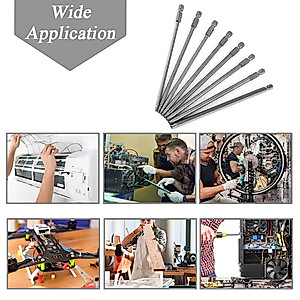 Mesee 8Pcs Long Torx Screwdriver Bit Set, 1/4 Inch Hex Shank T8-T40 Security S2 Magnetic Star Torx Head Screw Screwdriver Drill Bits Accessory Tool | 150mm Length