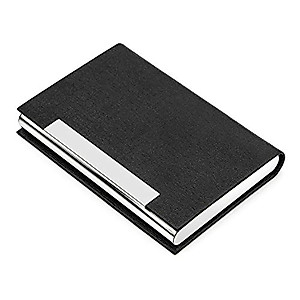Padike Business Card Holder, Business Card Case Professional PU Leather & Stainless Steel Multi Card Case,Business Card Holder Wallet Credit Card ID Case/Holder for Men & Women. (Black)