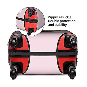 Flower Lette R Pink Luggage Cover Elastic Washable Stretch Suitcase Protector Anti-Scratch Travel Suitcase Cover for Kid and Adult M (22-24 inch suitcase)