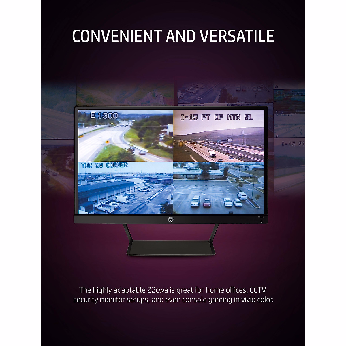 HP Pavilion 22CWA 21.5 IPS LED Monitor 1920x1080 Full HD HDMI VGA (Renewed)