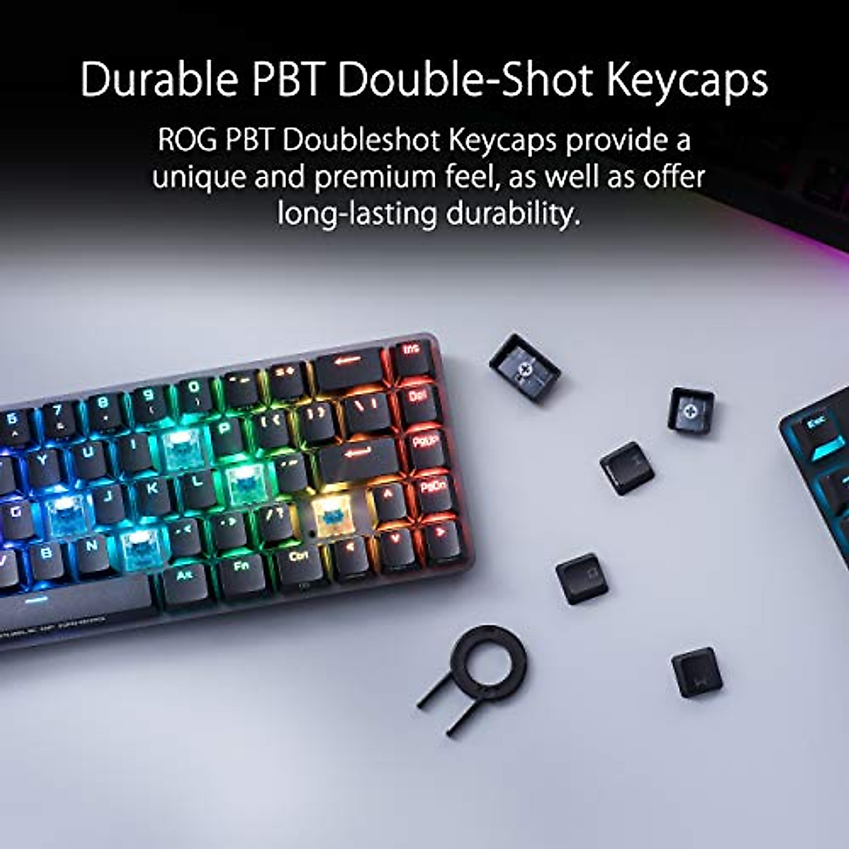 ASUS ROG Falchion NX 65% Wireless RGB Gaming Mechanical Keyboard | ROG NX Red Linear Switches, PBT Doubleshot Keycaps, Wired / 2.4G Hz, Touch Panel, Keyboard Cover Case, Macro Support (Renewed)
