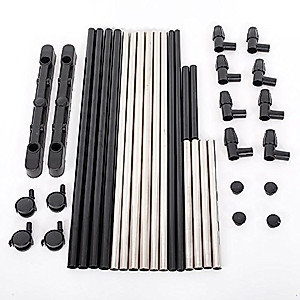 Guangshuohui Clothes Garment Rack, Double Rod Closet Double Rail Clothing Rolling Rack on Wheels and Bottom Shelves, Black & Silver (A)