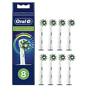 Braun Oral-B 4210201321538 CrossAction Toothbrush Heads with Cleanmaximiser Bristles for Holistic Mouth Cleaning, Pack of 8