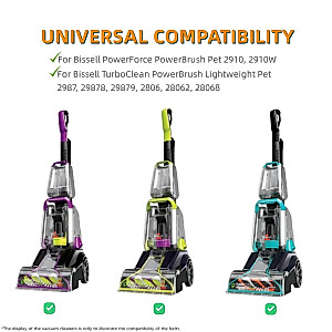 JEDELEOS Replacement Belts for Bissell 2910, 2987, 2806 PowerForce PowerBrush & TurboClean PowerBrush Lightweight Pet Carpet Cleaner, Flat Pump Belt Replace Part 1606428 (Pack of 2)