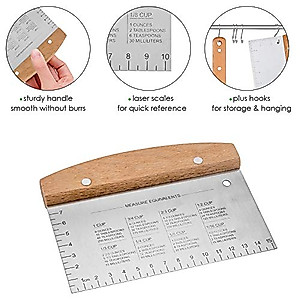 HaSteeL Metal Spatula Set of 4, Stainless Steel Griddle Spatula Tools Set with Wooden Riveted Handle, Professional Griddle Accessories Kit for Teppanyaki BBQ Flat Top Hibachi Cooking Grilling