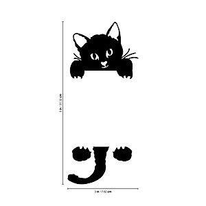 Vinyl Wall Art Decal - Kitty Cat - 8" x 3" - Cute Home Apartment Kids Boy Girl Bedroom Nursery Playroom Living Room Light Switch Decor - Laptop Computer Skin Car Bumper Sticker Designs