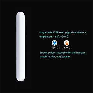 MECCANIXITY Magnetic Stirrer Mixer Stir Bar Rod 80mm(3.15") x10mm Cylinder Shape Coating Magnet White for Laboratory 2Pcs