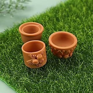 SING F LTD 2 Sets (14PCS) Dollhouse Flower Pot Miniature Plant Terracotta Pots Simulation Bonsai Pot Fairy Garden Landscape Decoration for Dollhouse Garden Decor