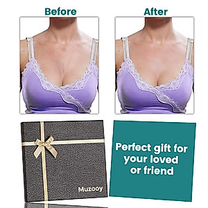 Muzooy 4 Pack Chest Wrinkle Pads, Anti Wrinkle Silicone Chest Patches, Resuable and 100% Medical Grade Décolleté Anti Wrinkle Patches, Overnight Wrinkle Remover Treatment while Sleeping