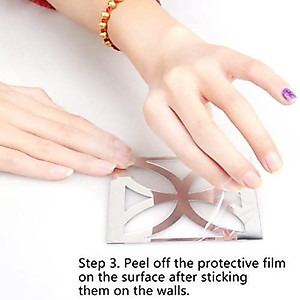 30Pcs Mirror Wall Stickers Mirror Decals Tiles Border DIY Wall Decor Sticker for Living Room Home Background Bathroom