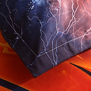 Tenghe 3D Basketball Duvet Cover Sets Fire Water Print for Teen Boys Kids Sports Bedding Sets Bed Cover 1 Duvet Cover + 1 Pillowcases(Basketball,Twin)