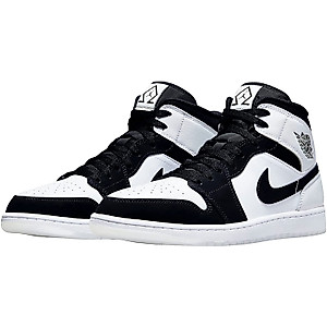 Nike Men's Air Jordan 1 Mid SE Shoes, White/Black-multi-color, 7.5