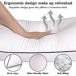 HIMOON Bed Pillows for Sleeping Standard Size Set of 2,Comfortable Hotel Cooling Pillows 2 Pack, Soft & Support
