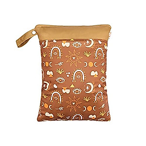 MOMIGO 4 pcs/set Wet Dry Bags for Baby Cloth Diapers - Reusable, Washable for Stroller, Diapers, Travel Bags, Gym Bag (Pink)